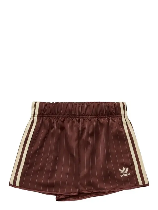 Adidas Pinstripe Satin Shorts - Brown