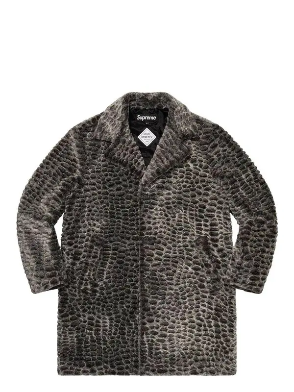 Supreme Faux Fur Overcoat - Black