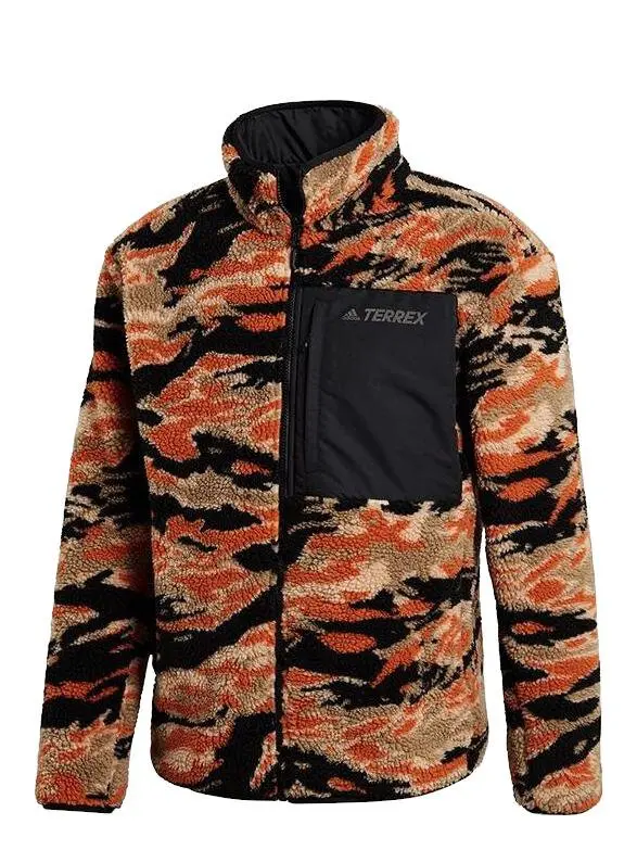 Adidas Double Sided Fleece Jacket - Redmulti-color