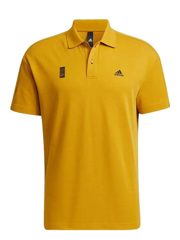 Adidas Wj Polo Martial Arts Series Logo Printing Solid Color Sports Short Sleeve Color Polo Shirt - Gold