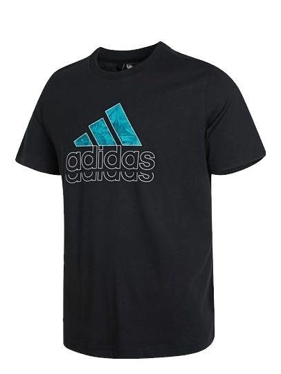Adidas St Logogfx Tee Athleisure Casual Sports Round Neck Logo Short Sleeve Black - Multi-color