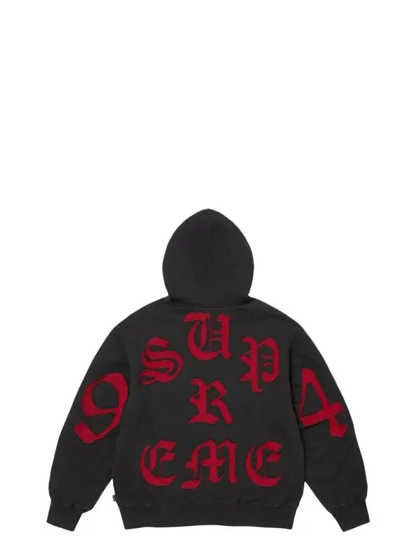 Supreme Cut Out Zip Up Hooded Sweatshirt - Black