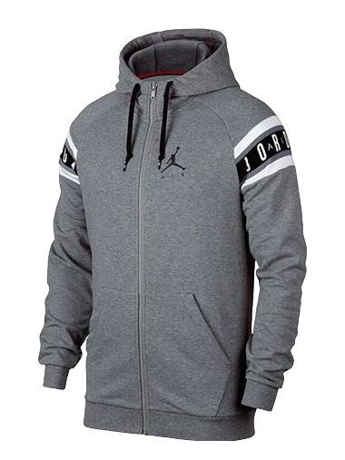 JORDAN Air Jumpman Hooded Long Sleeve Jacket - Gray