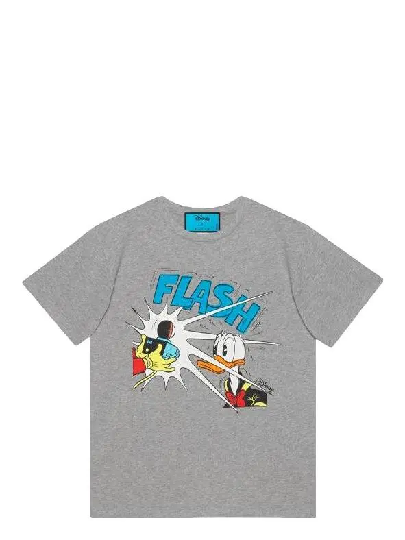 Gucci X Disney Donald Duck Printed Short Sleeve T-shirt - Grey