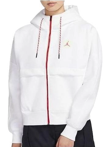 JORDAN Utility Hooded Jacket - White/red