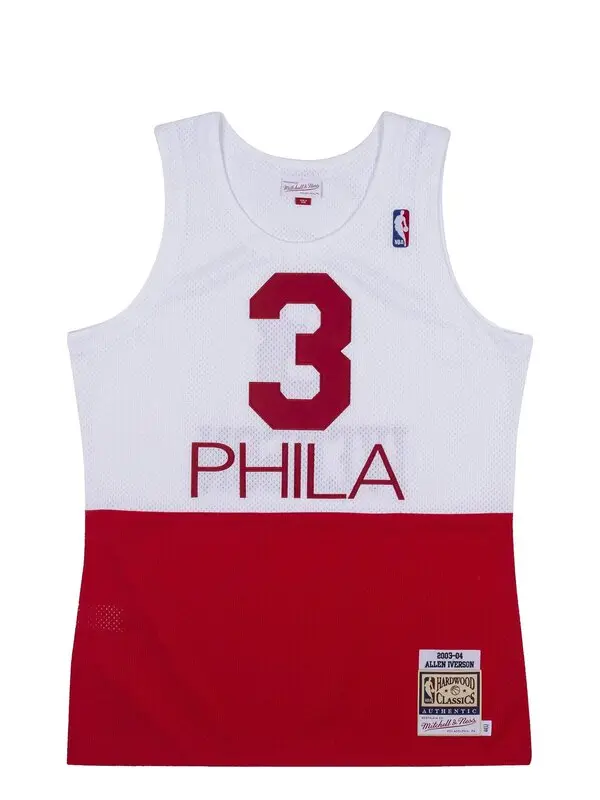 Mitchell & Ness X Nba Philadelphia 76ers Allen Iverson 2003-04 Jersey - White/red