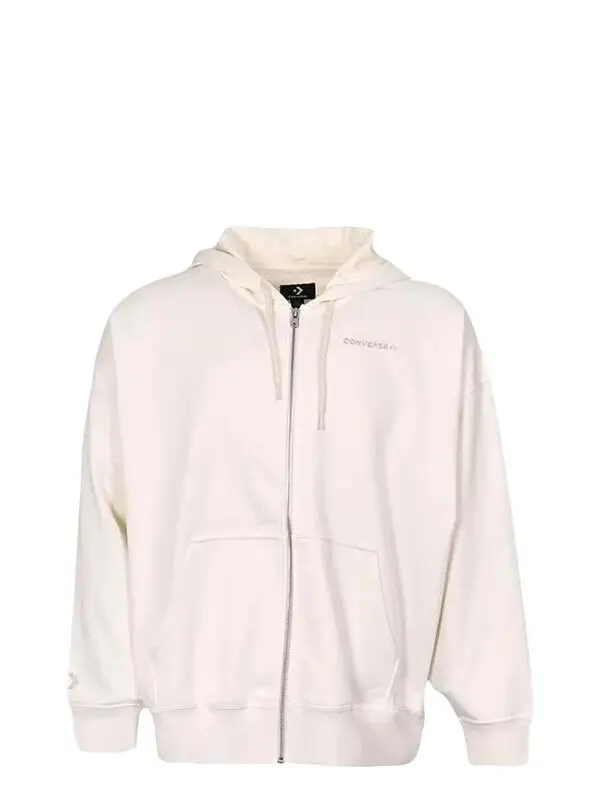 CONVERSE Oversized Full-zip Hoodie - Off White