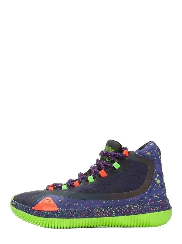 LI-NING High-top Sneakers With Lace-up Detailing - Purple/green/black