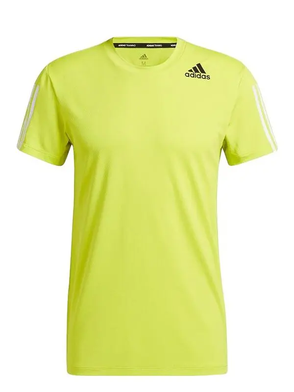 Adidas H.rdy 3s Tee Training Running Sports Short Sleeve Green Yellow - Yellowgreen