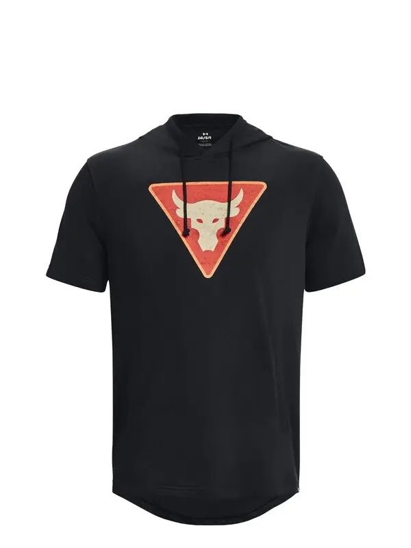 Under Armour Project Rock Terry Short Sleeve Hoodie - Black