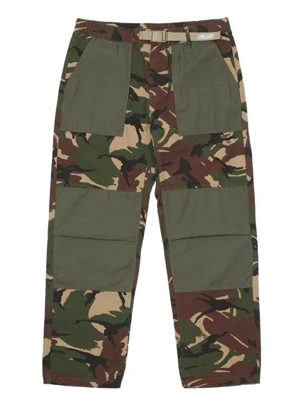 PALACE Ripstop Cotton Camouflage Belter Trousers - Green Camo