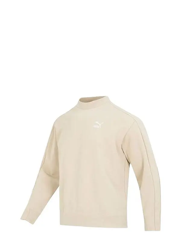 PUMA T7 Mock Neck Crew - Beige