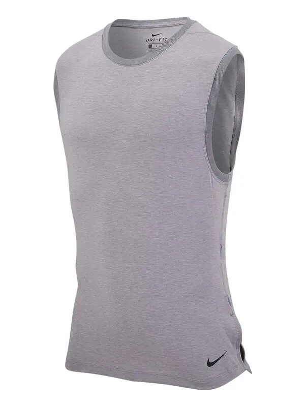Nike Dri-fit Solid Color Logo Round Neck Slim Fit Vest - Default Colorway