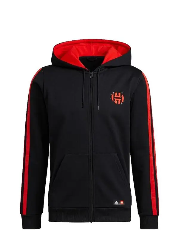 Adidas X Harden Fz Lego Blocks Crossover Pattern Logo Sports Hooded Jacket Black - Default Color