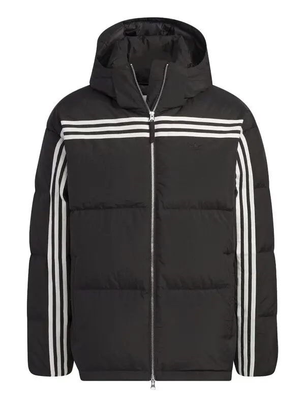 Adidas Originals Down Puffer Jacket With Stripes - Black