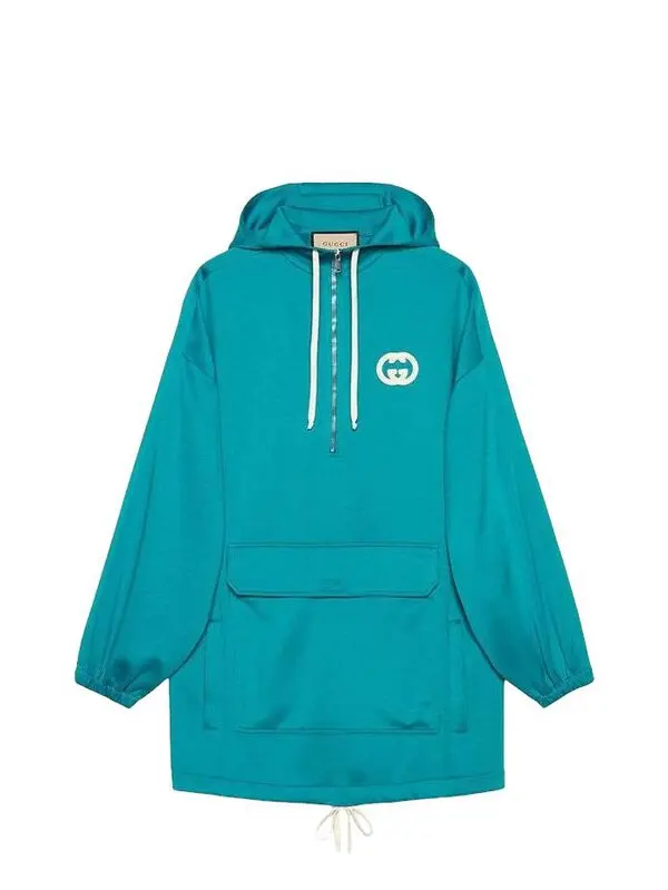 Gucci Neoprene Hooded Dress - Turquoise
