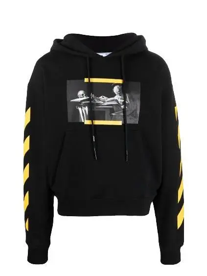 Off-White Painting Print Hoodie - Black