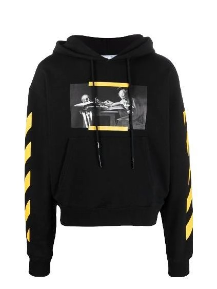 Off-White Painting Print Hoodie - Black