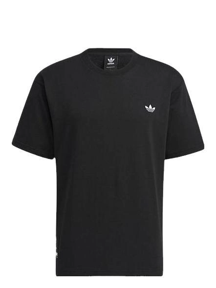 Adidas Originals Sports Leisure Back Print Round Collar Short Sleeve - Black