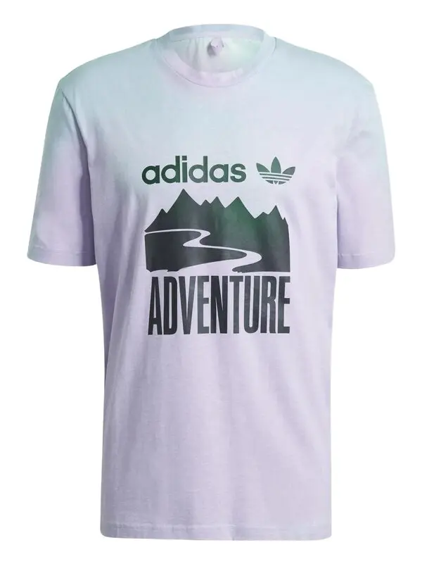 Adidas Originals Printing Round Neck Pullover Short Sleeve Purple - Default Color