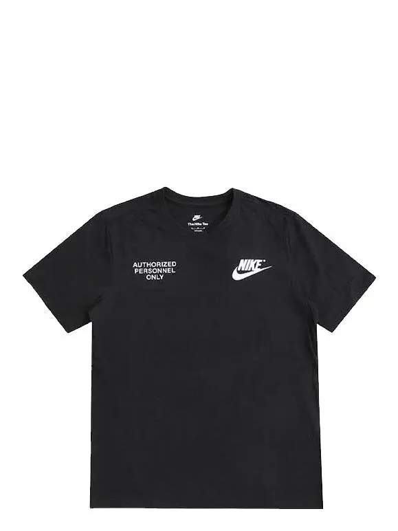 Nike Ss22 Logo Printing Round Neck Short Sleeve Black - Default Color