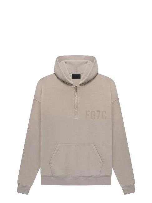 Fear Of God L/s Half Zip Hoodie - Beige