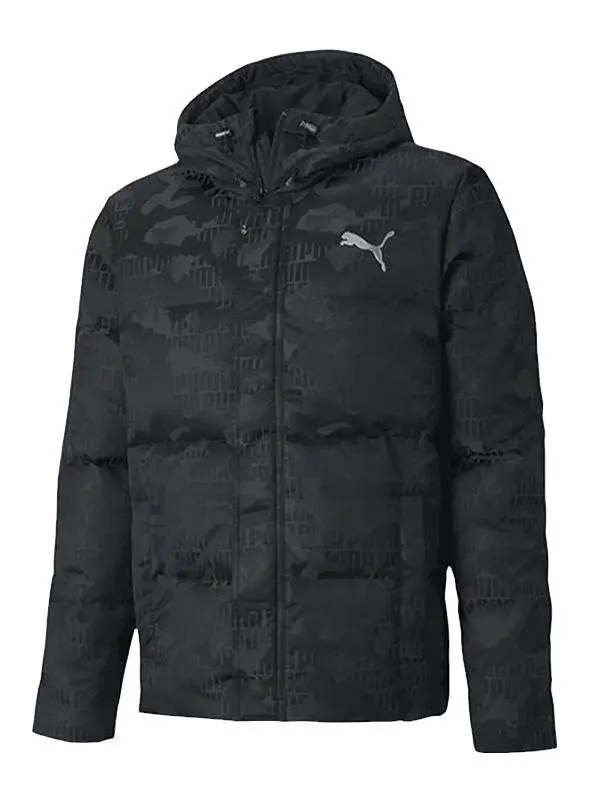 PUMA Camouflage Padded Down Jacket - Black/white
