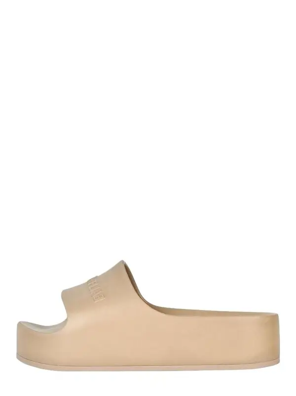 Balenciaga Rubber Chunky Slide Sandals - Beige