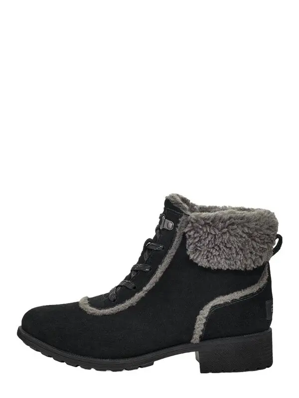 UGG Bodie Fur Lace Boots - Black