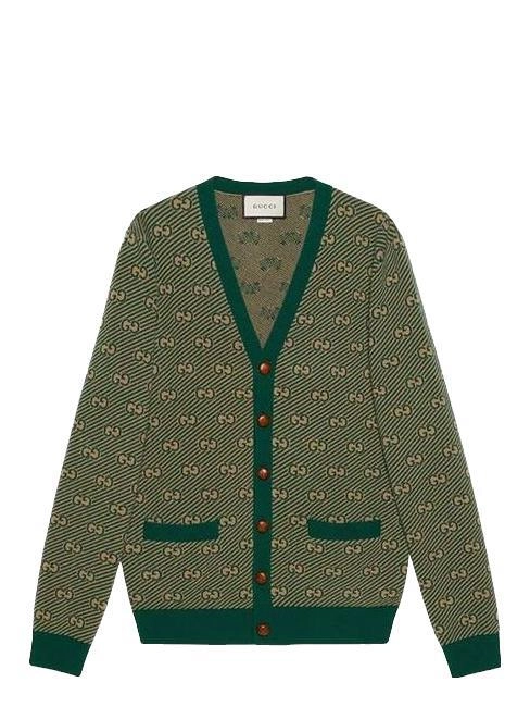Gucci Gg Striped Wool Cardigan - Default Color
