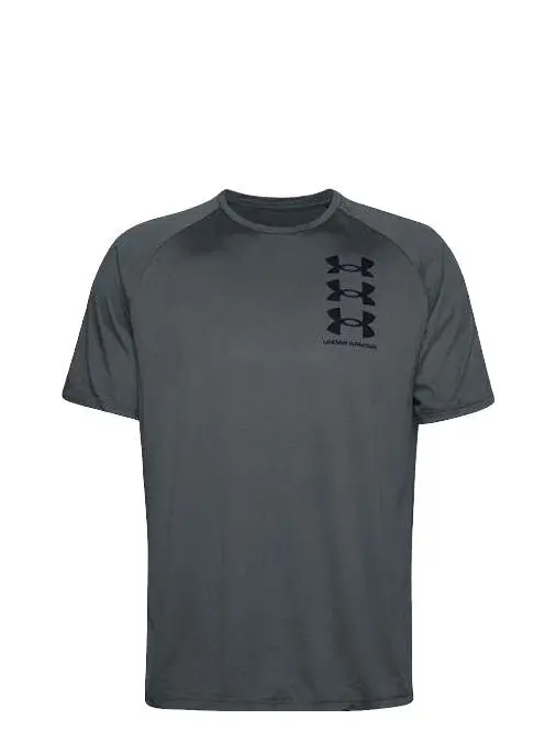 Under Armour Tech Triple Logo Short Sleeve T-shirt - Grey