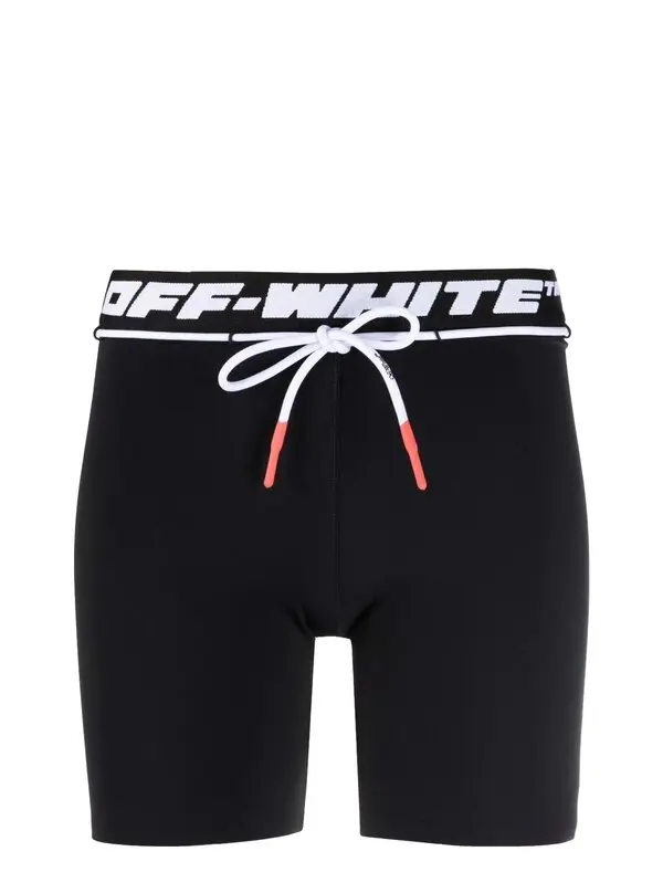 Off-White Logo Waistband Running Shorts - Black