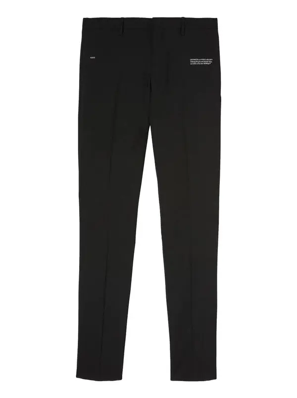 Off-White Solid Color Alphabet Printing Straight-leg Casual Trousers - Default Color