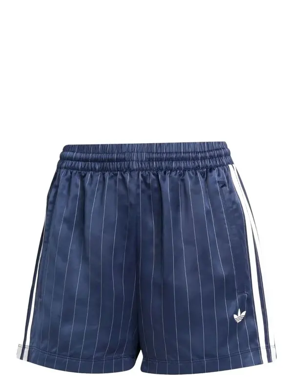 Adidas Pinstripe Satin Shorts - Night Indigo