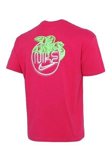 Nike Printing Logo Loose Breathable Sports Short Sleeve - Red