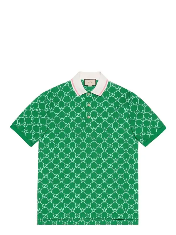 Gucci Gg Stretch Cotton Polo - Green