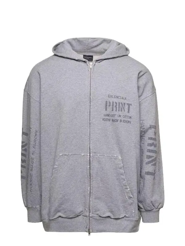 Balenciaga Zip-up Hoodie - Grey