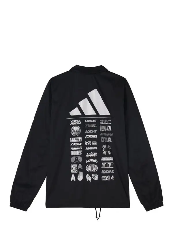 Adidas Athletics Pack Coaches Button Shirt Jacket - Black