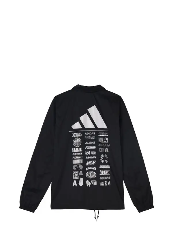 Adidas Athletics Pack Coaches Button Shirt Jacket - Black