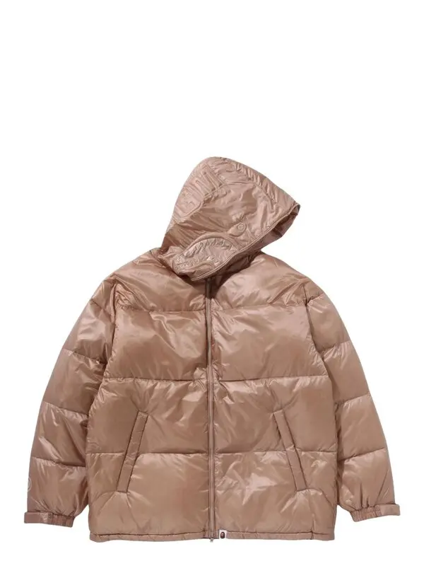 A BATHING APE Shark Hooded Down Jacket - Beige