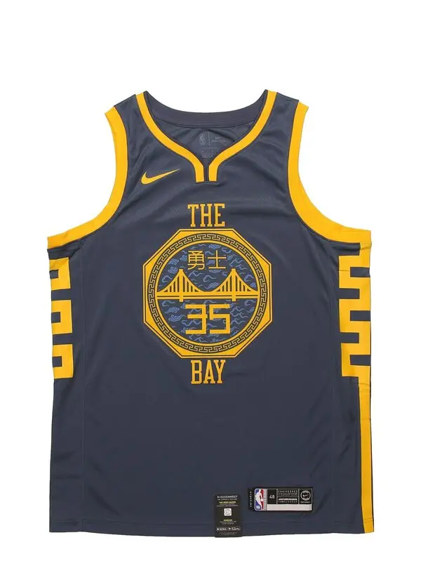 Nike Nba Golden State Warriors Kevin Durant 35 City Limited Jersey - Blue