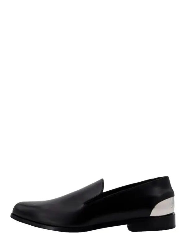 Alexander McQueen Leather Loafers With Metal Heel Detail - Black