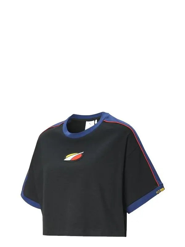 PUMA X Rdet Multicolor Splicing Round Neck Short Sleeve T-shirt - Black
