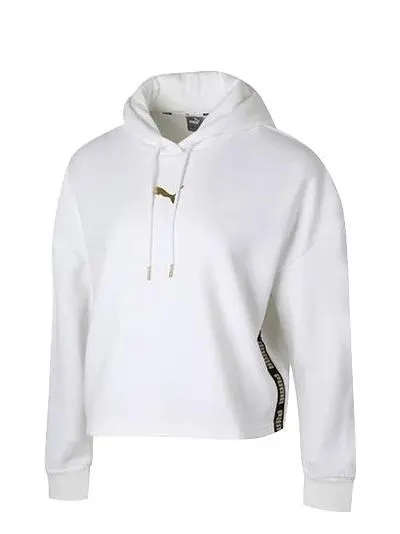 PUMA Metallic Nights Hoodie - White/gold