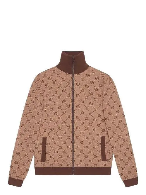 Gucci Jacquard Knit Pilot Jacket - Brown