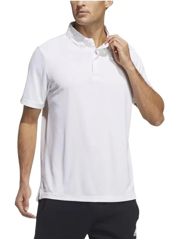 Adidas Solid Color Athleisure Casual Sports Short Sleeve Polo Shirt White - Multi-color