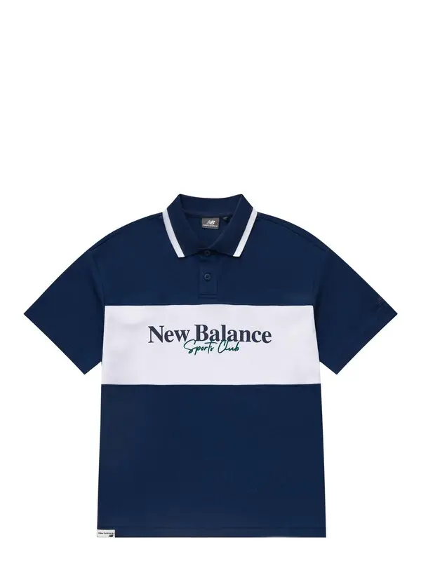 NEW BALANCE Polo T-shirt Asia Sizing 'blue White - Blue/white