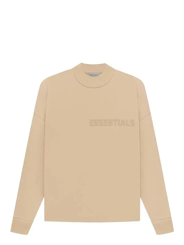 Fear Of God Ss23 Long Sleeve Logo Tee 'sand - Tan/brown