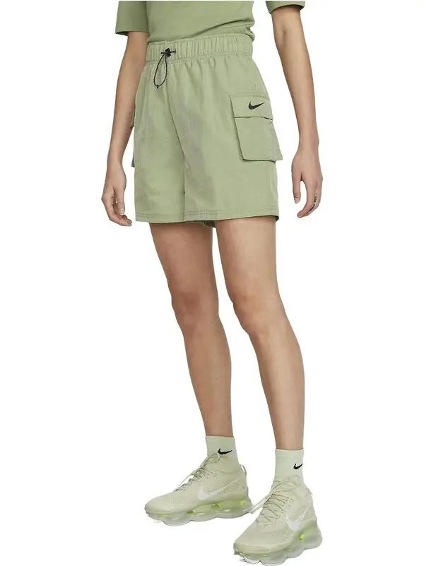 Nike Essential Woven High-rise Shorts - Oil Green