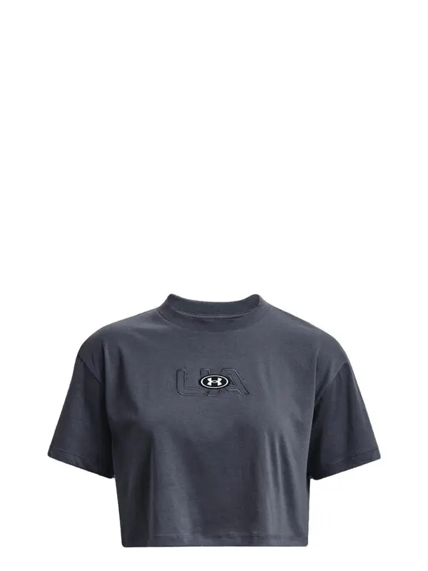 Under Armour Branded Logo Crop T-shirt - Grey